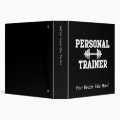 Personal Trainer Black and White Dumbell Training Binder | Zazzle