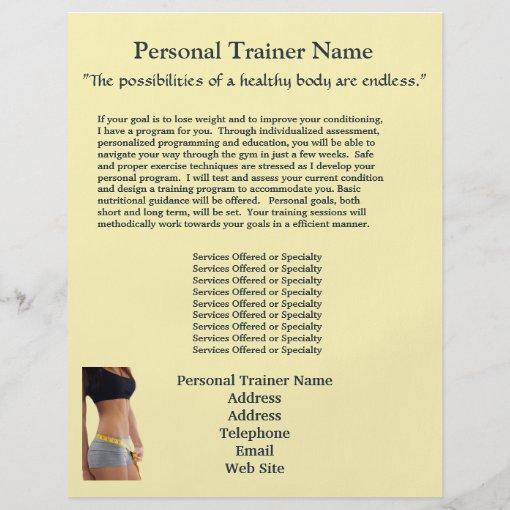 Personal Trainer Business Flyer | Zazzle