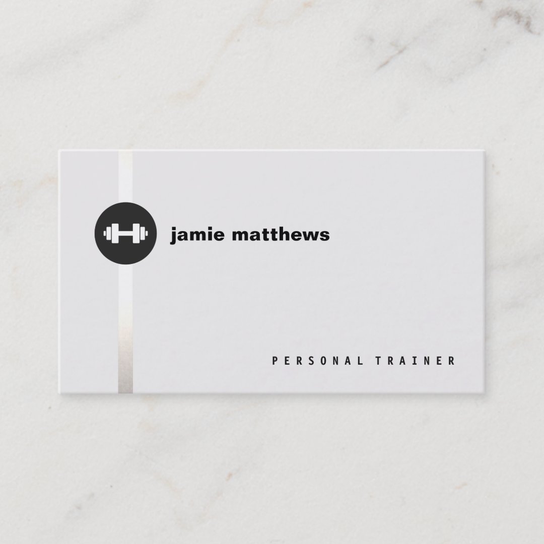 Personal Trainer Dumbbell Logo Fitness Instructor Business Card | Zazzle