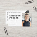 Personal trainer fitness coach photo business card | Zazzle