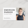 Personal trainer fitness coach photo business card | Zazzle