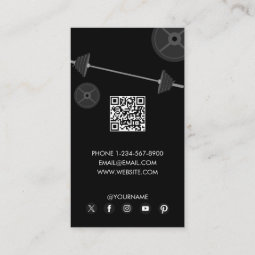 Personal Trainer Fitness Dumbbell QR Code Business Card | Zazzle