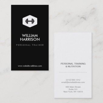 PERSONAL TRAINER, FITNESS INSTRUCTOR LOGO BUSINESS CARD | Zazzle