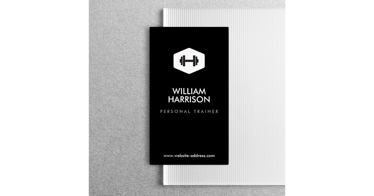 PERSONAL TRAINER, FITNESS INSTRUCTOR LOGO BUSINESS CARD | Zazzle