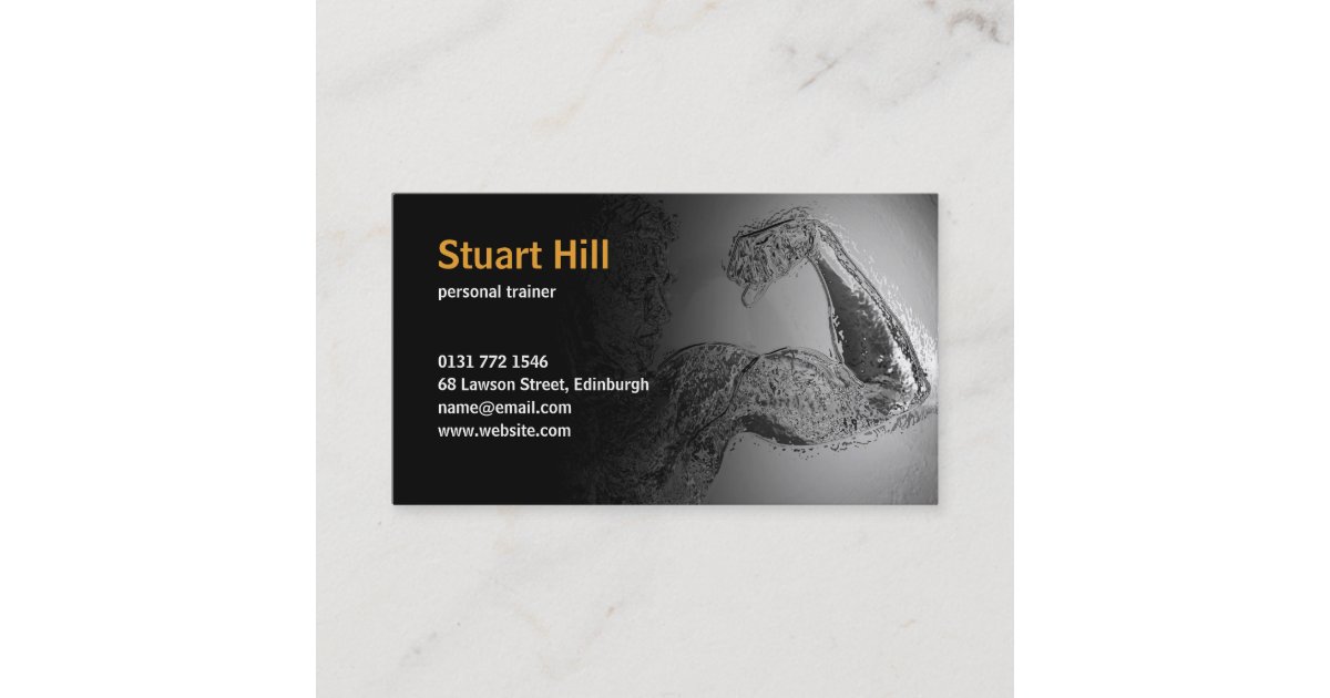 Personal Trainer & Fitness Muscles Business Card | Zazzle
