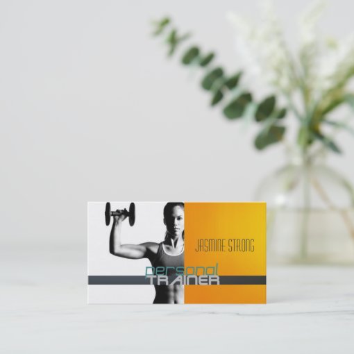 Personal Trainer, Fitness, Women, Lady, Gym Business Card | Zazzle