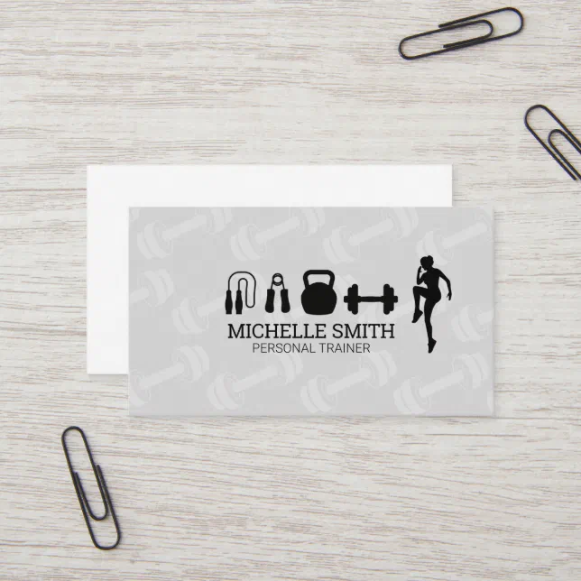 Personal Trainer | Gym Equipment Business Card | Zazzle