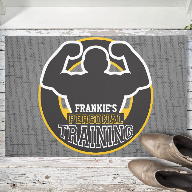 Personal Trainer GYM Power Training Fitness Custom Doormat | Zazzle