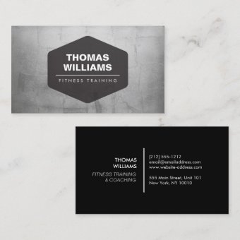 Personal Trainer Logo on Faux Silver Business Card | Zazzle