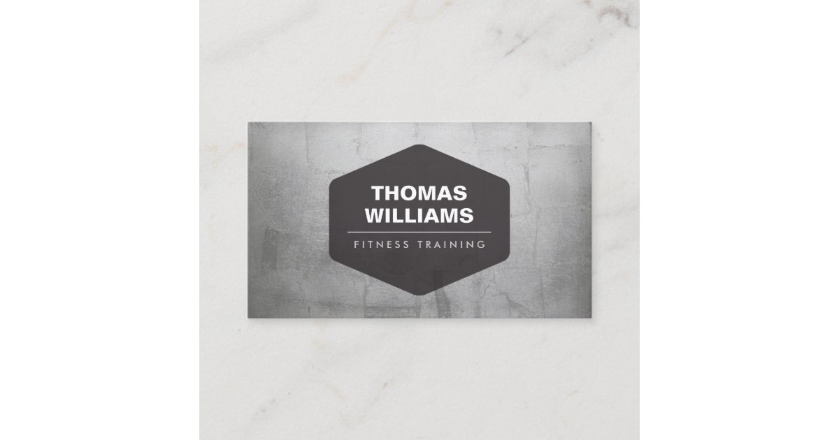 Personal Trainer Logo on Faux Silver Business Card | Zazzle