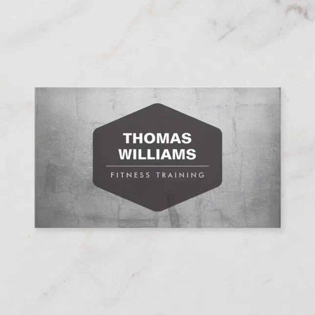 Personal Trainer Logo on Faux Silver Business Card | Zazzle