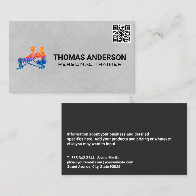 Personal Trainer Logo | QR Code Business Card | Zazzle