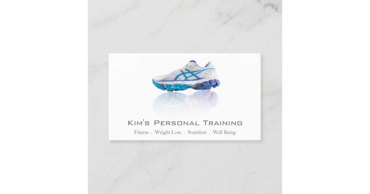 Personal Trainer, Reflected Shoe Business Card | Zazzle