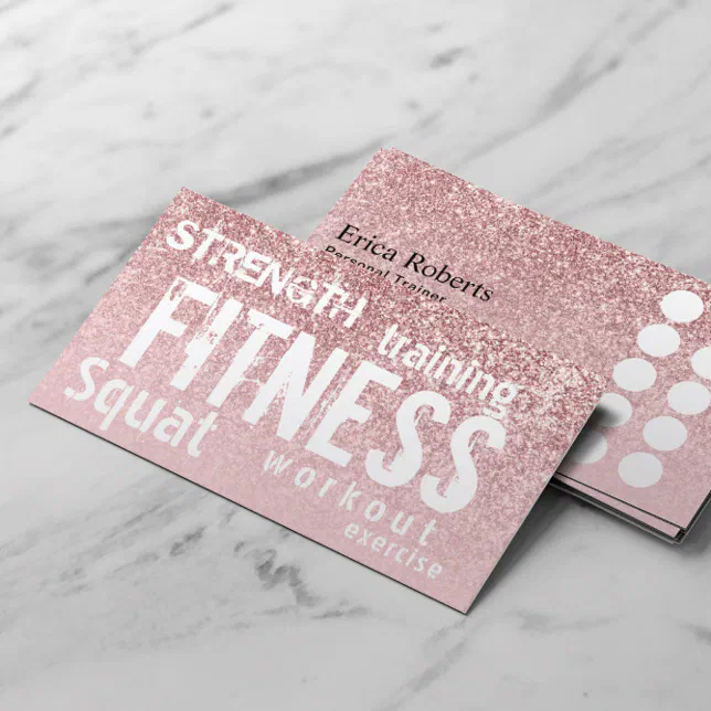 Personal Trainer Rose Gold Glitter Fitness Loyalty | Zazzle