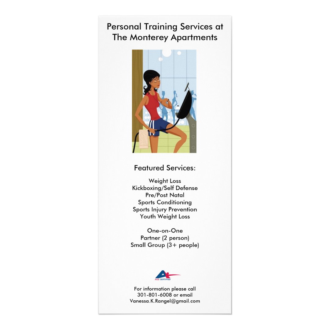 Personal Training Flyer w/ Rates Rack Card | Zazzle