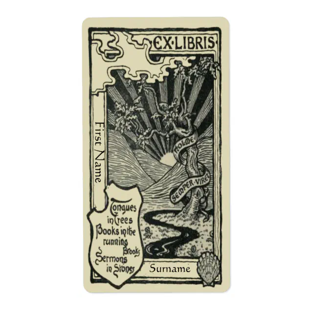 Personal Vintage Bookplate Labels | Zazzle