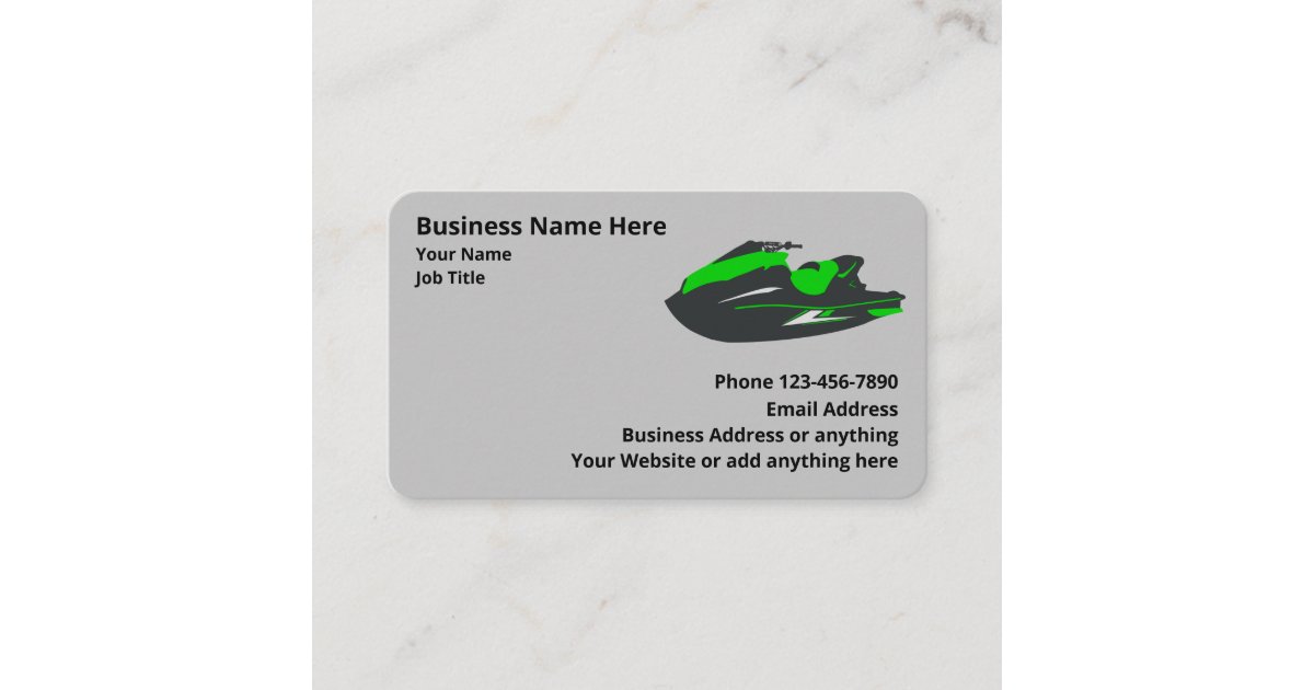 Personal Watercraft Sales And Repair Business Card | Zazzle