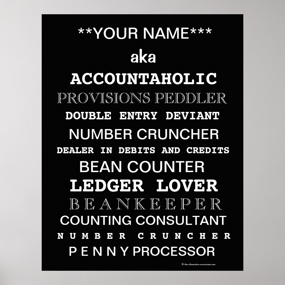 Personalisable Accountant Funny Job Titles Poster | Zazzle