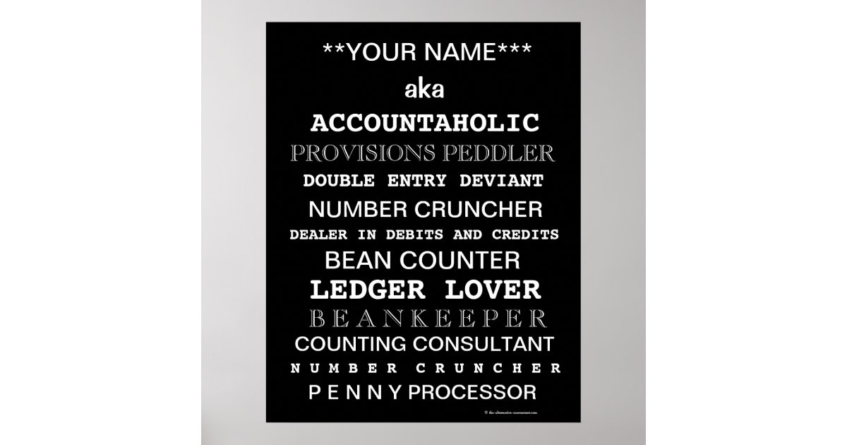Personalisable Accountant Funny Job Titles Poster | Zazzle