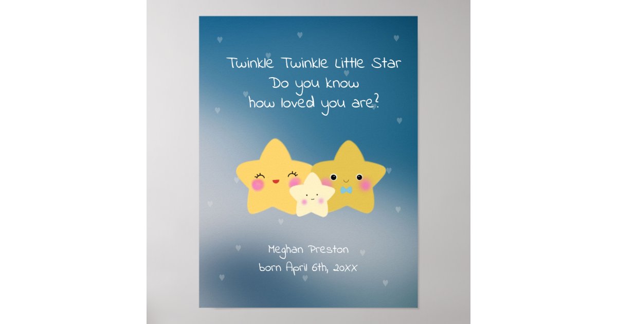 Personalise Twinkle Twinkle Little Star | Poster | Zazzle