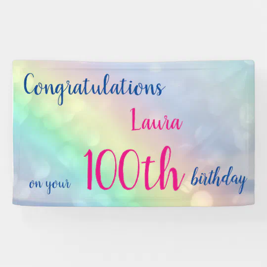 Personalised 100th Birthday Banner | Zazzle.com