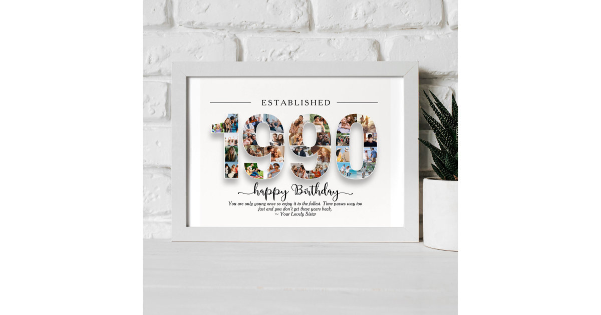 Personalised 1999 Born Established Photo Collage Poster | Zazzle
