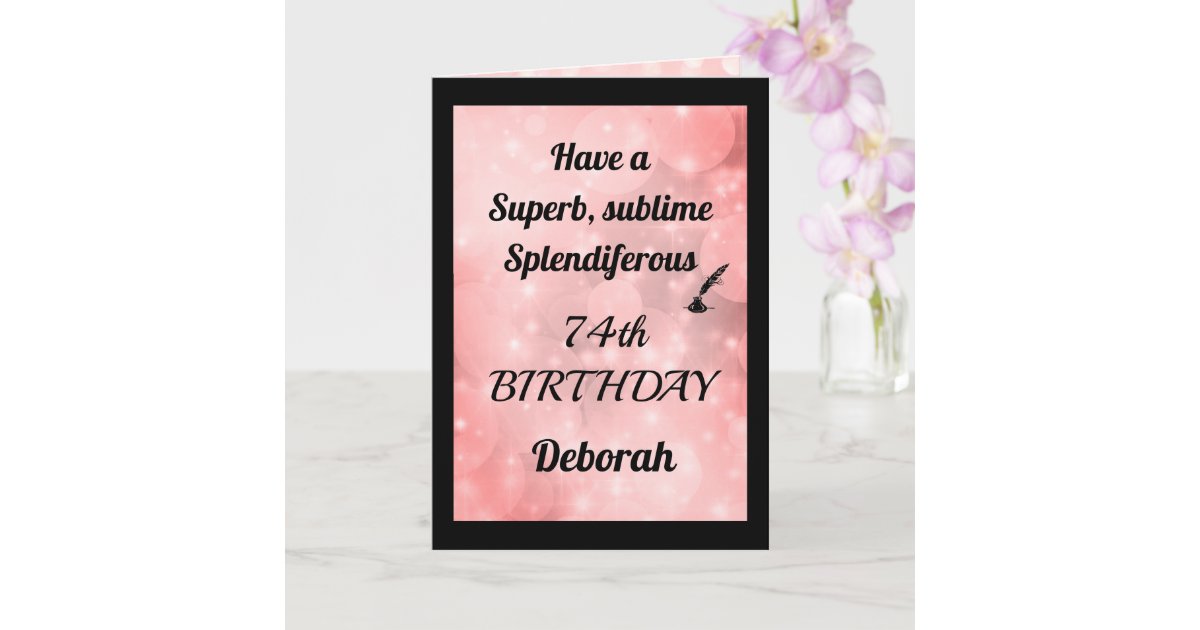 Personalised 74th Birthday Folded Greeting Card | Zazzle