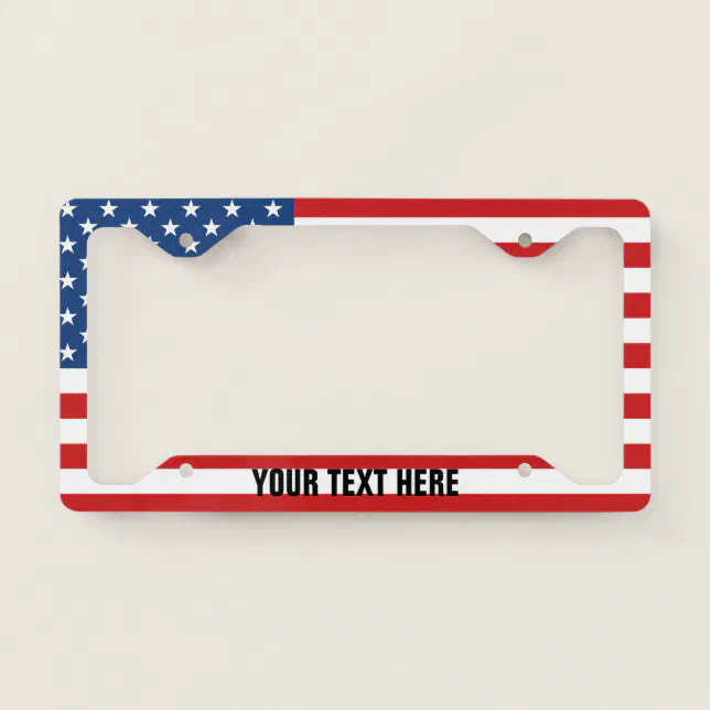 Personalised American Flag License Plate Frame | Zazzle