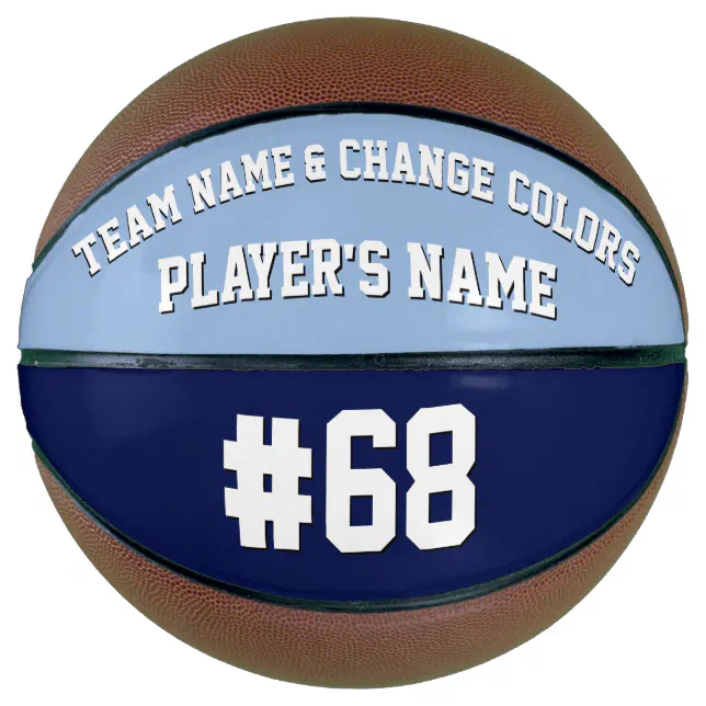 Personalised Basketball Ball Blue and White | Zazzle