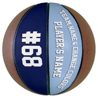 Personalised Basketball Ball Blue and White | Zazzle