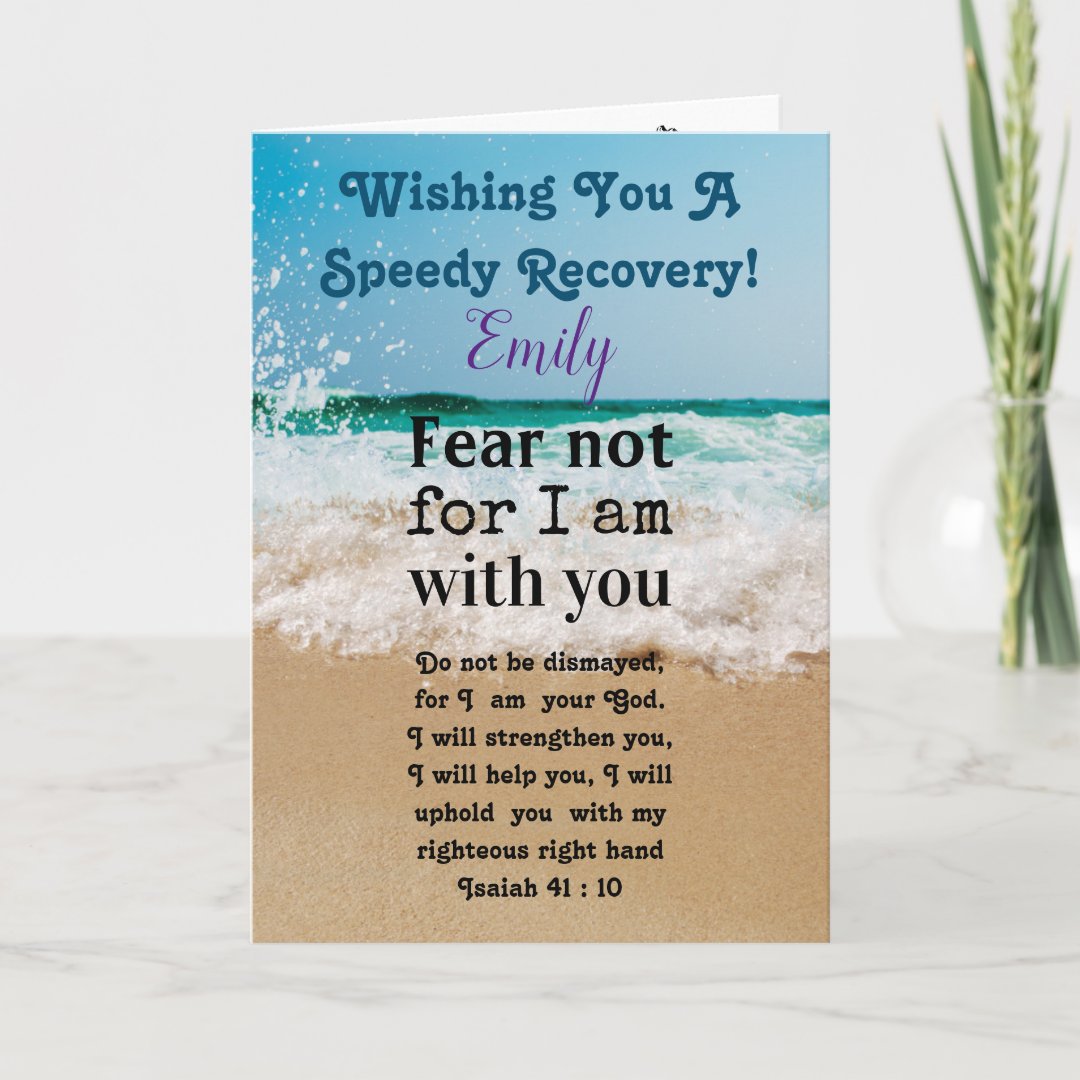Personalised Bible Verse Christian Get Well Card | Zazzle