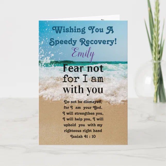 Personalised Bible Verse Christian Get Well Card | Zazzle