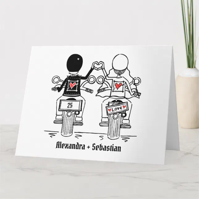 Personalised Biker Motorcycle Wedding Anniversary Card | Zazzle