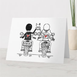 Personalised Biker Motorcycle Wedding Greetings Card | Zazzle