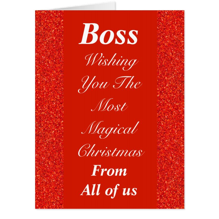 personalised boss Christmas card from all of us | Zazzle