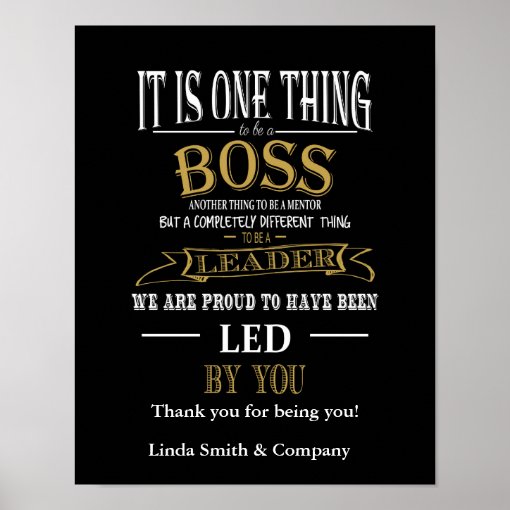 Personalised Boss Day thank you gift office decor | Zazzle