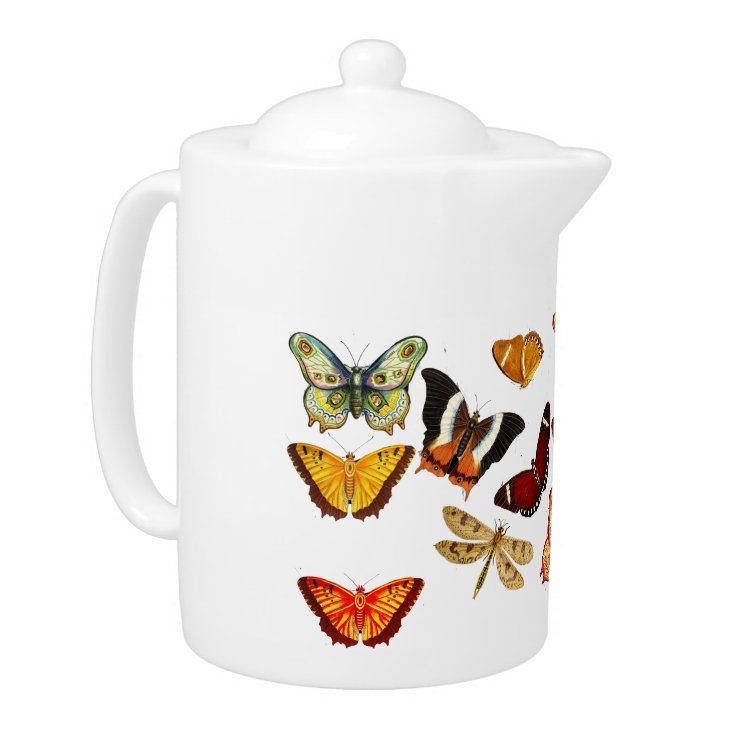 Personalised Butterfly Theme Porcelain Teapot | Zazzle
