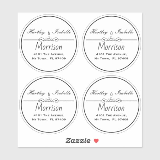 Personalised Clear Round Address Labels | Zazzle
