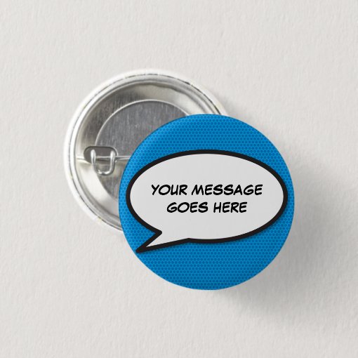 Personalised Comic Book Pop Art Speech Bubble Pinback Button | Zazzle