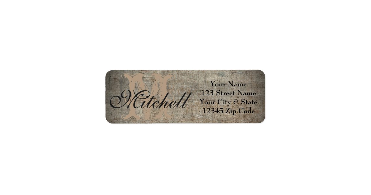 Personalised Concrete return address labels | Zazzle