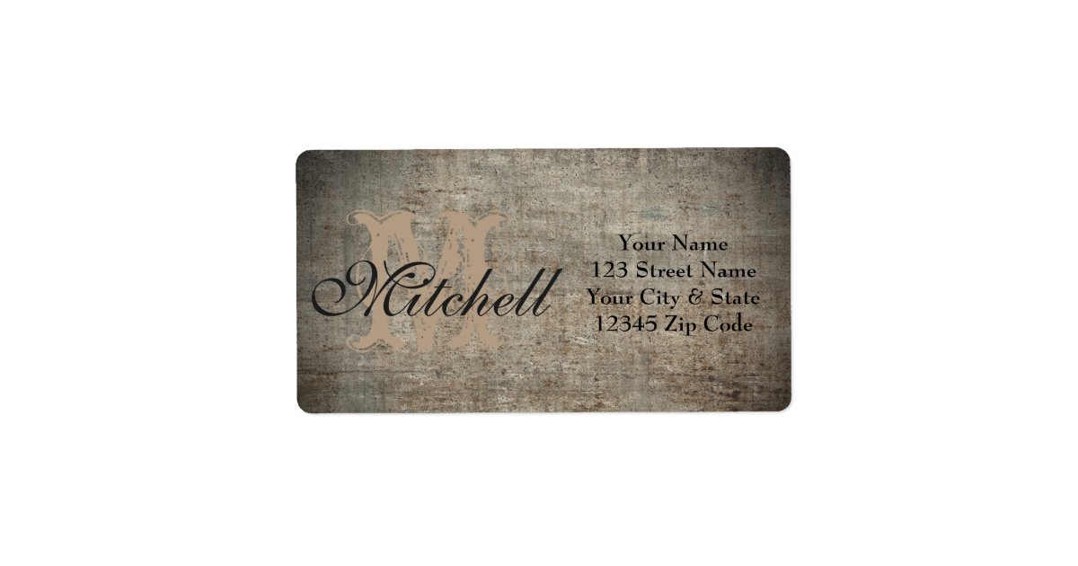 Personalised Concrete shipping address labels | Zazzle