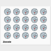 Personalised Custom Colour Love Netball Team Classic Round Sticker | Zazzle