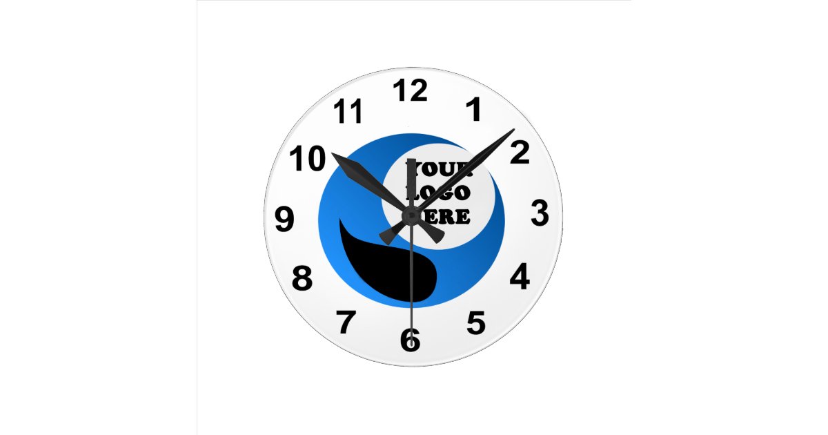 Personalised Custom Logo Round Clock | Zazzle.com