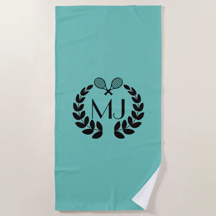 Personalised Custom Monogram Tennis Towel | Zazzle