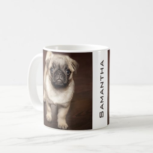 Personalised Cute Pug Puppy Photo Coffee Mug | Zazzle