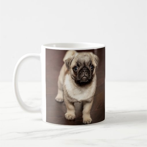 Personalised Cute Pug Puppy Photo Coffee Mug | Zazzle