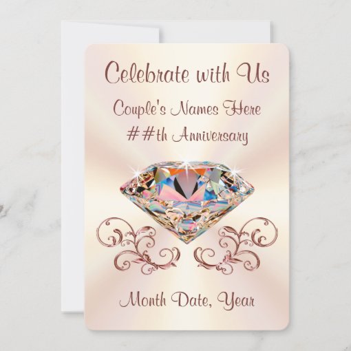 Personalised Diamond Anniversary Invitations | Zazzle