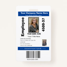 Personalised Employee Photo ID Company Security Badge | Zazzle