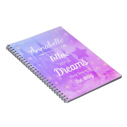 Personalised Fairytale Dreams Castle Girly Notebook | Zazzle