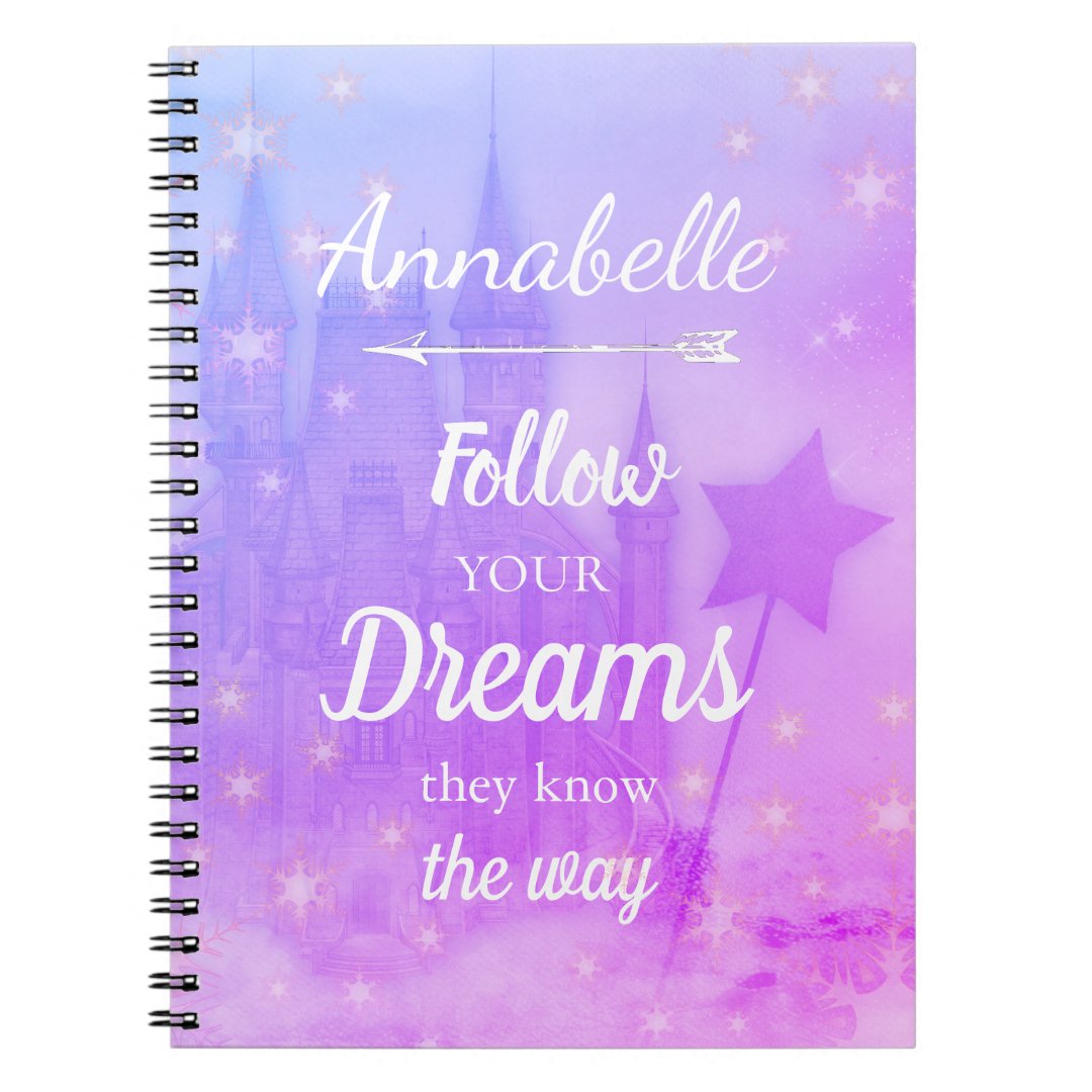 Personalised Fairytale Dreams Castle Girly Notebook | Zazzle